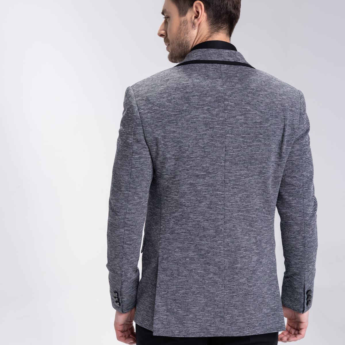 Buy Branded Grey textured blazer with embroidered – Amit Arora
